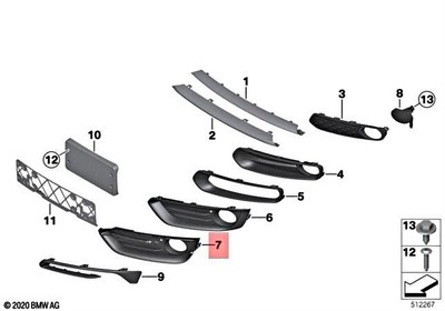 Genuine BMW F22 F23 218d 218i 220d 220dX 220i 225d Closed Grid Left ...