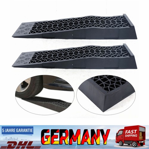 2x 3-Ton Super Stable Extra Wide Heavy Duty Plastic Car Lifting Ramps ...