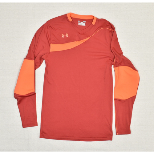 Under Armour Polyester Red T Shirt Long Sleeve Size S Padded Elbows ...