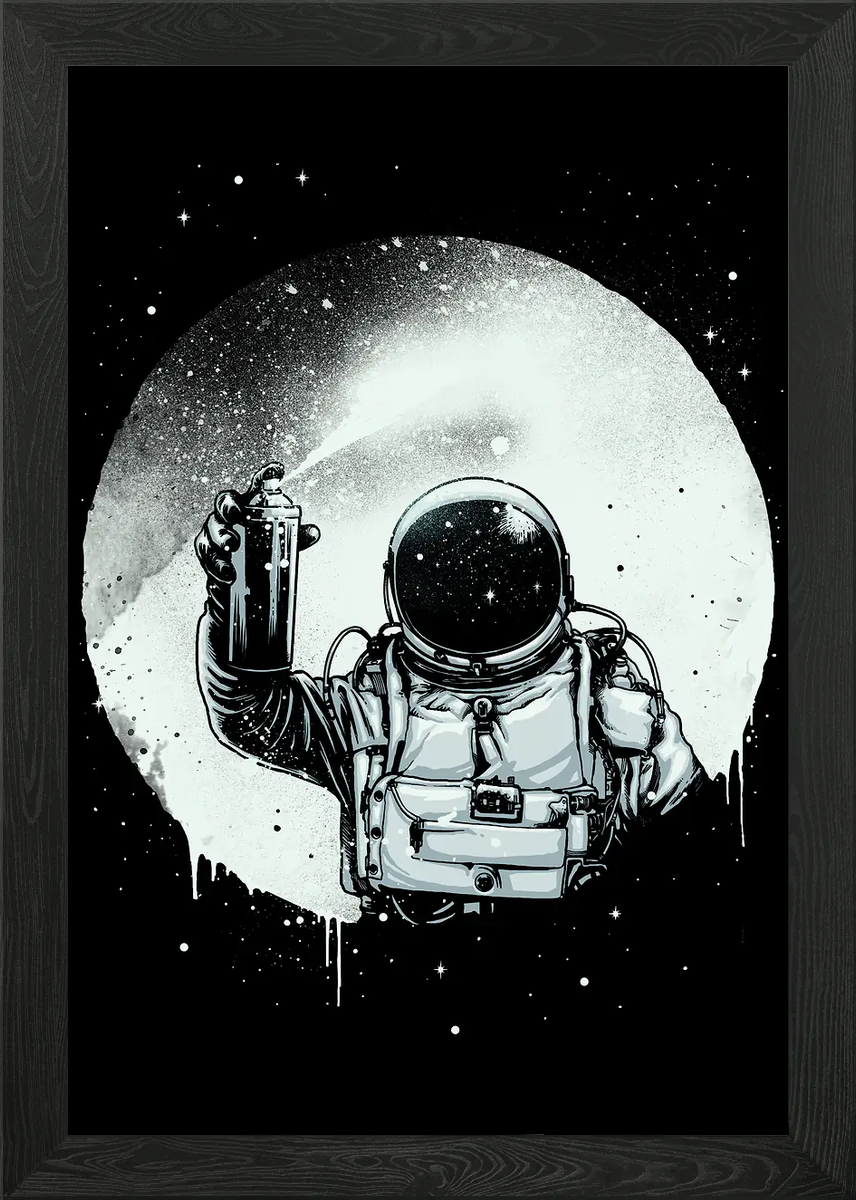 Paint the moon Framed Wall Art Poster Canvas Print Picture | eBay UK