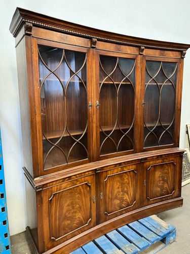Vintage Reprodux Bevan Funnell Hardwood Breakfront Bookcase Display ...