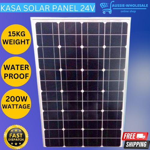 24V 200W Solar Panel Mono Fixed Caravan Camping Power Battery Charging ...