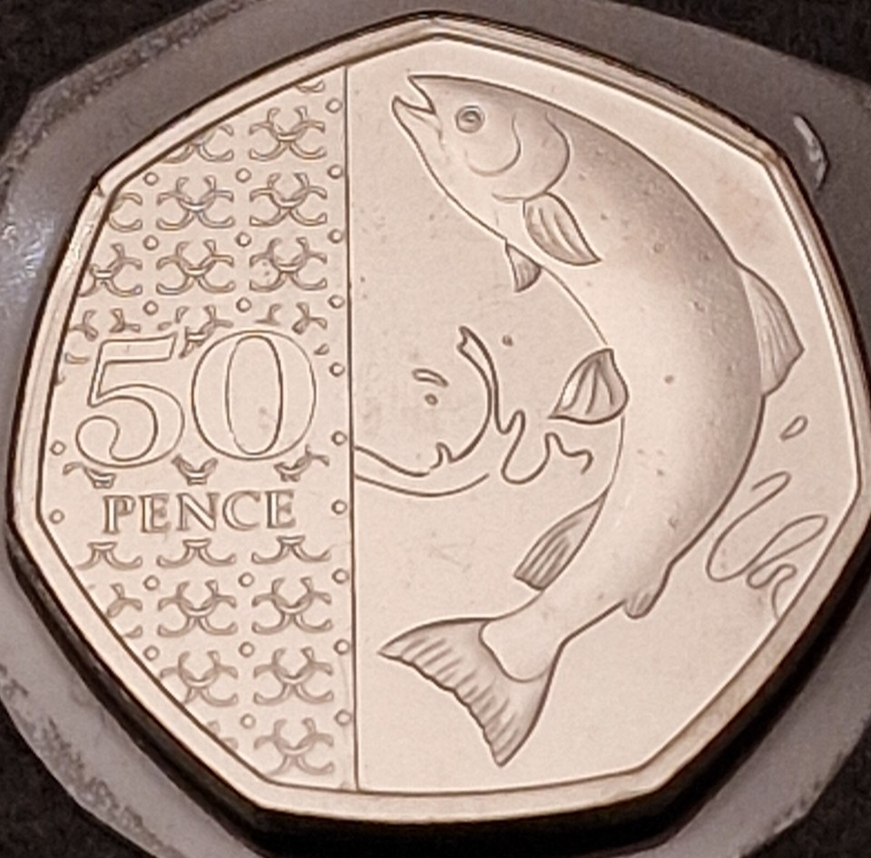 2023 SALMON 50P FLOWERS £2 TWO POUND and RED SQUIRREL 2P COINS with ...
