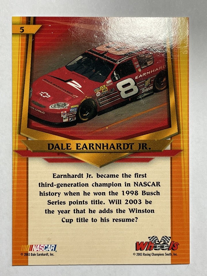 HOF'er DALE EARNHARDT JR 2003 Wheels American Thunder NASCAR Racing ...