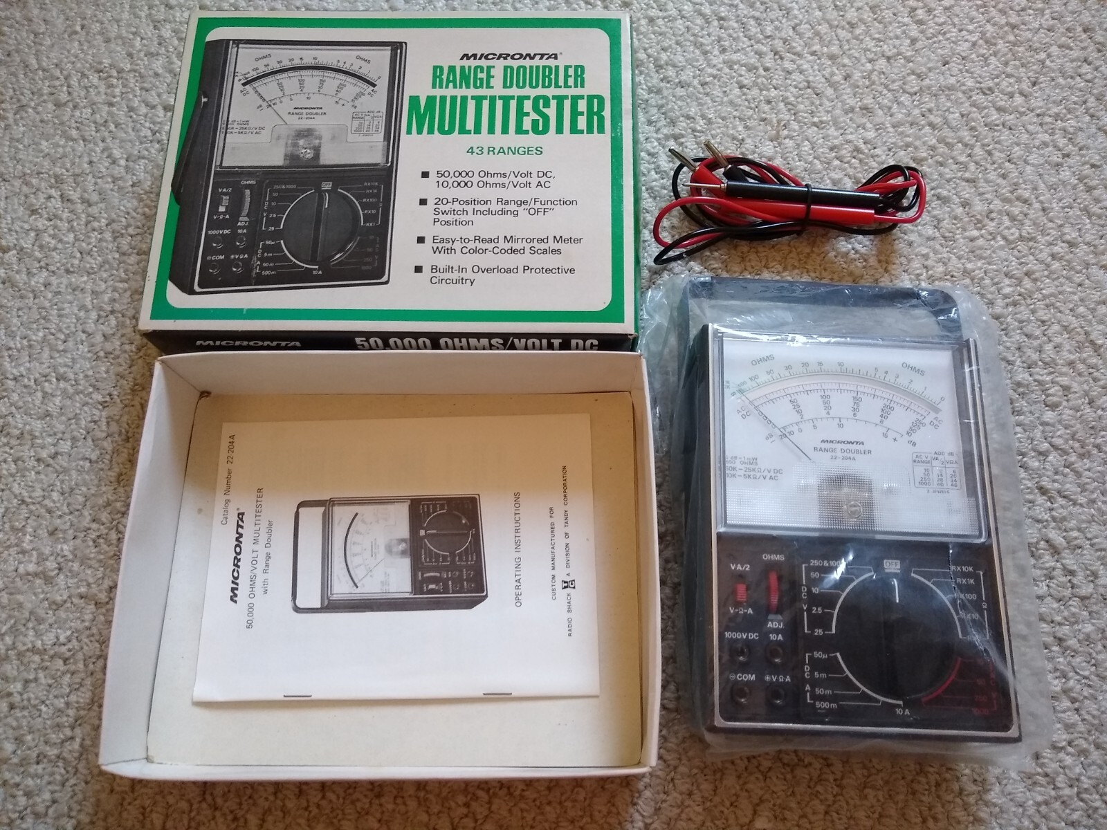 MICRONTA Range Doubler Multitester 43 Ranges 50000 Ohms/Volt DC 22-204 ...