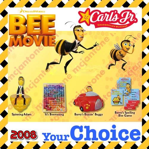 Carl's Jr. 2008 BEE MOVIE Jerry Seinfeld MOVIE Insect BARRY Adam YOUR ...