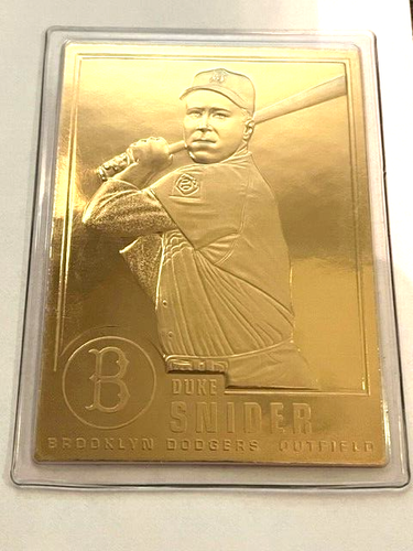 Danbury Mint Duke Snider 22k Gold Sculpted Baseball Card #7 Dodgers ...