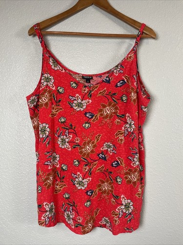 Torrid 3X Red Floral Swing Cami Double Layer Tank Top Rayon Spandex ...