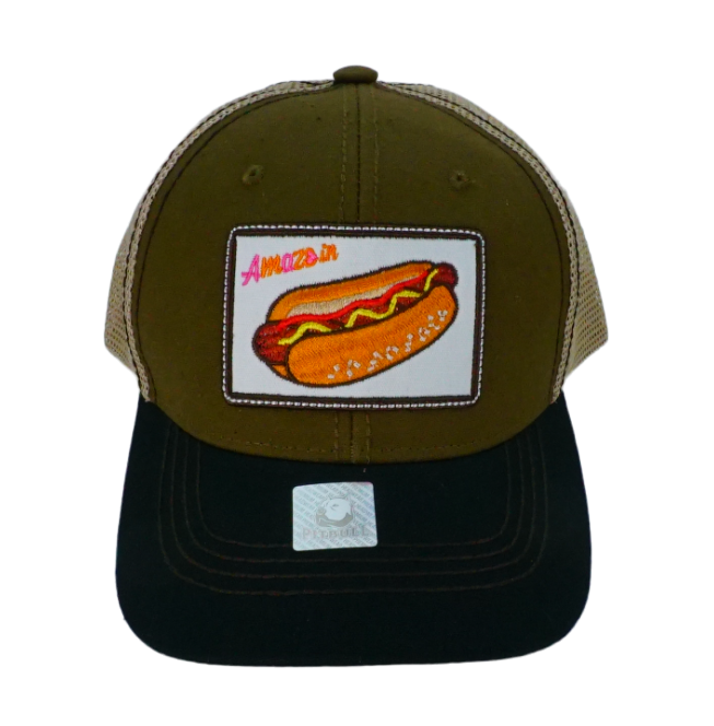 Hot Dog Patch Trucker Hats Snapback Caps Mesh Adjustable Baseball Hat ...