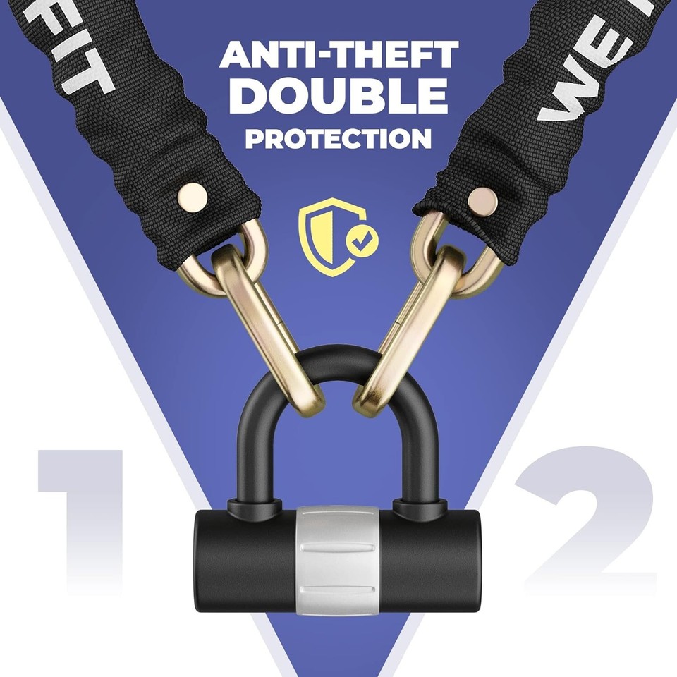 Bike Chain Lock 3foot/90cm Long Heavy Duty Chain Lock Durable 10mm ...