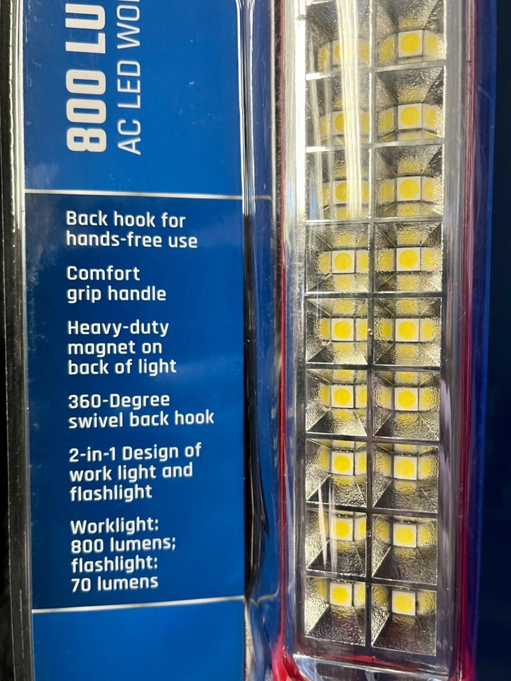 JobSmart AC LED Work Light, 6 FT Cord, 800 Lumen, 18/2 Gauge Guard, 360 ...