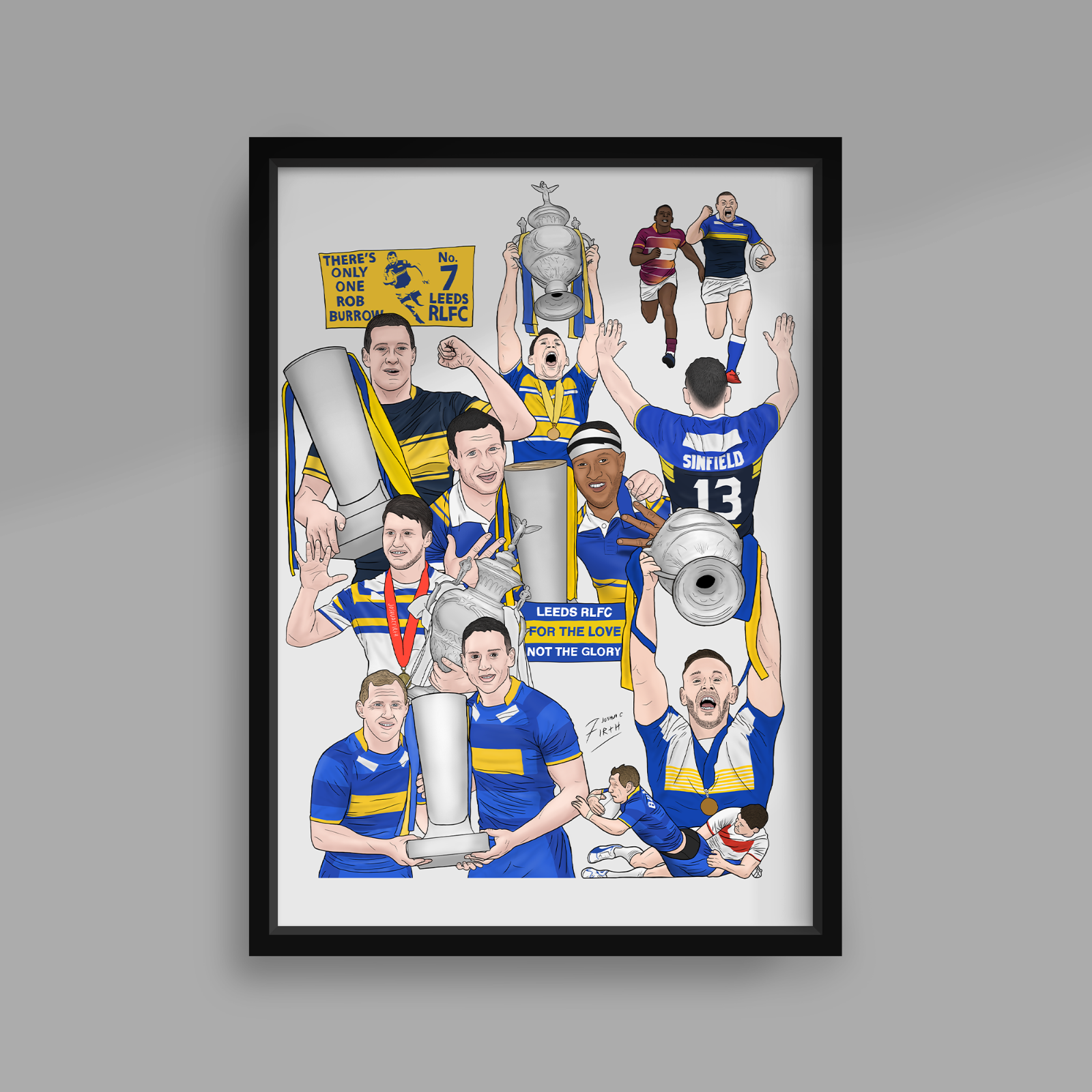 Leeds Rhinos Legends Handmade Illustrated Rugby Poster Print A4 | eBay