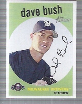 2008 Topps Heritage Milwaukee Brewers Baseball Card #405 Dave Bush | eBay