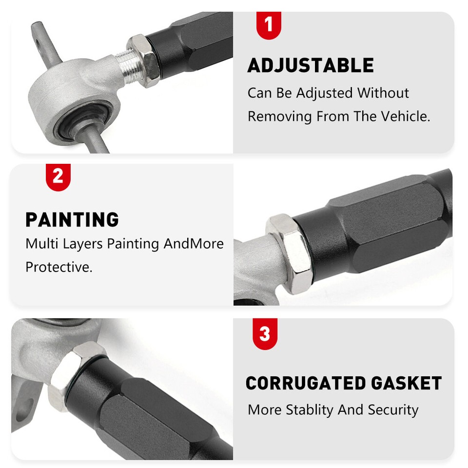 Black Front Rear Camber Kit Rear Lower Control Arm For Honda Civic EG ...