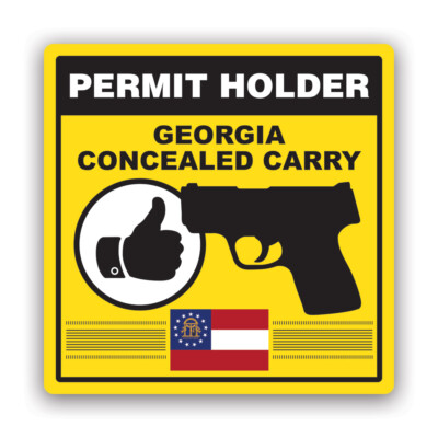 Georgia Concealed Carry Permit Holder Sticker Decal - Weatherproof ...