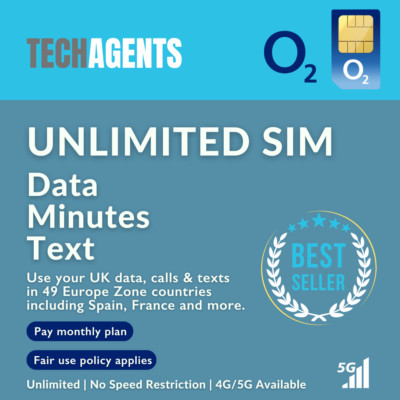O2 Unlimited Data (5G,4G) Unlimited Min & Text Sim Only | eBay