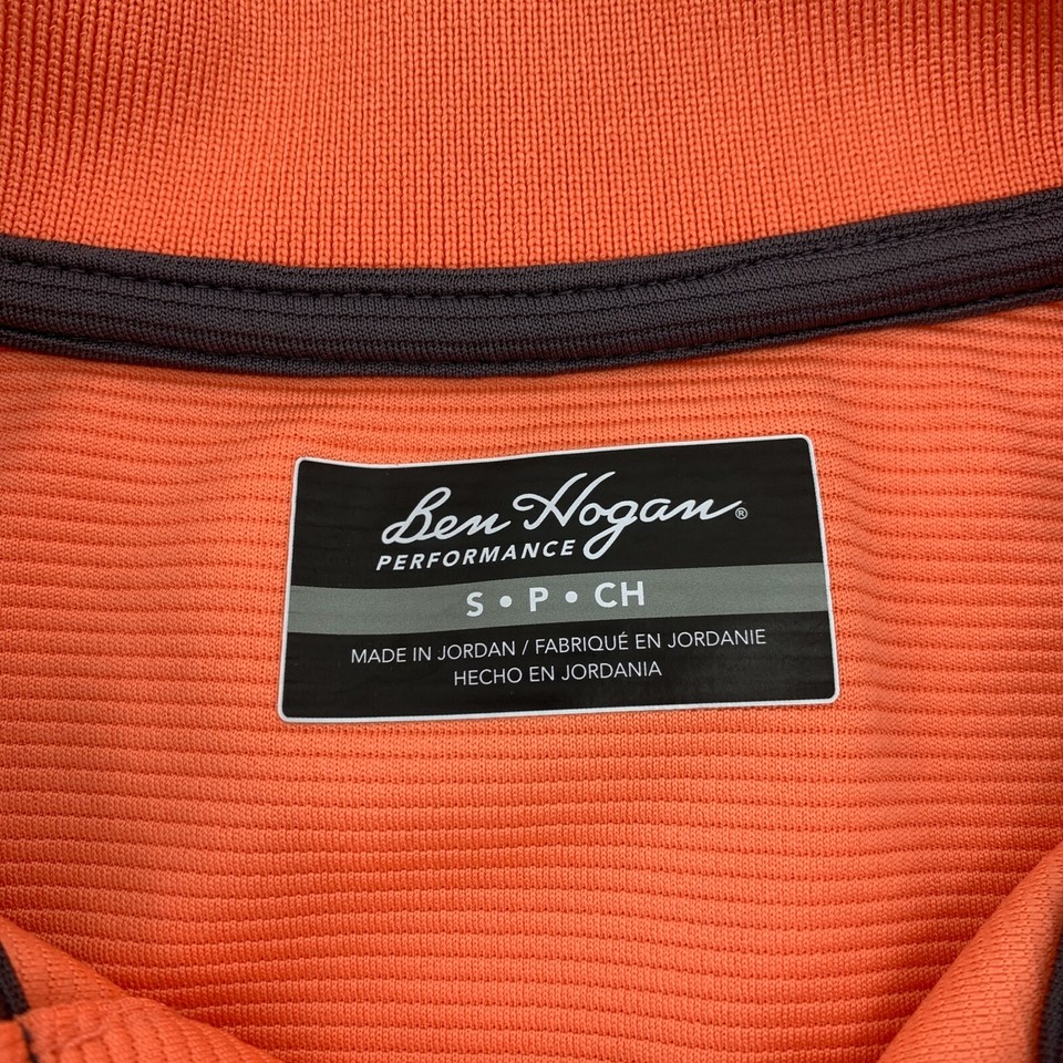 Ben Hogan Golf Polo Shirt Mens Size S Small Nectarine Orange Sweat Wick ...