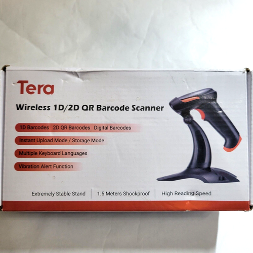 Tera Pro Wireless 2D QR Barcode Scanner with Stand, 3 in 1 Bluetooth ...
