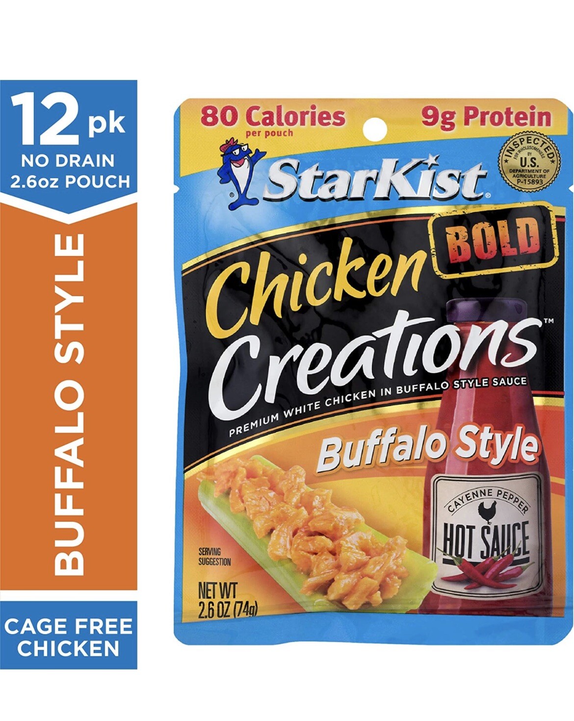 StarKist Chicken Creations BOLD Buffalo Style, 2.6 oz Pouch (Pack of 12 ...