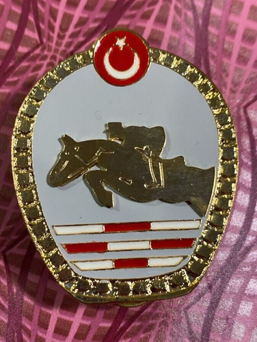 RIDER .. Pin BADGE .. Turkey Turkish Army .. HORSE .. Military uniform ...
