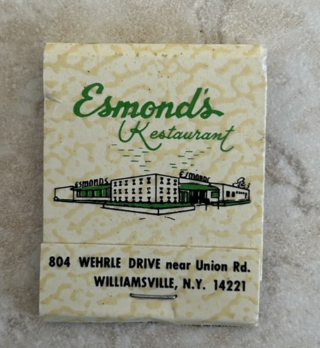 ESMONDS Restaurant Williamsville NY Vintage Full Unstruck Matchbook | eBay
