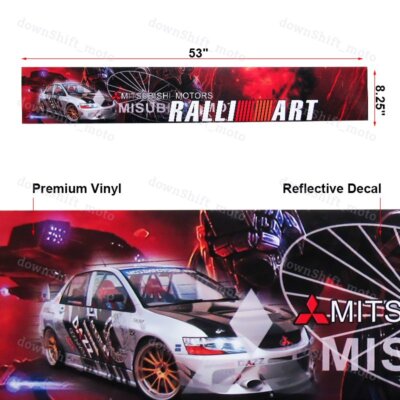 Front Window Windshield Vinyl Banner Decal Sticker For Mitsubishi EVO ...