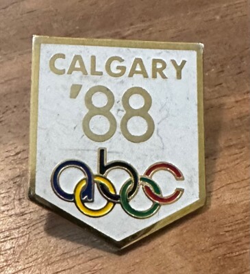 Calgary 1988 ABC Rings White Olympic Media Pin | eBay
