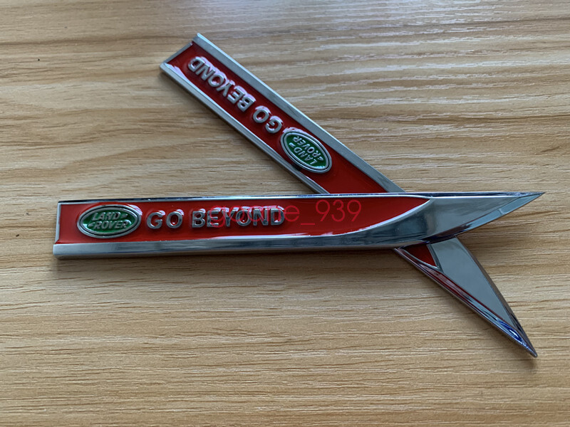 New 2pc Red Metal Edition Fender Badges – Genuine Land Rover Emblems ...