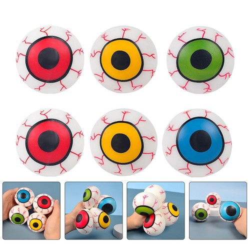 6Pcs Halloween Themed Eyeball Squeeze Toys Stress Relief Tpr Fun Gifts ...
