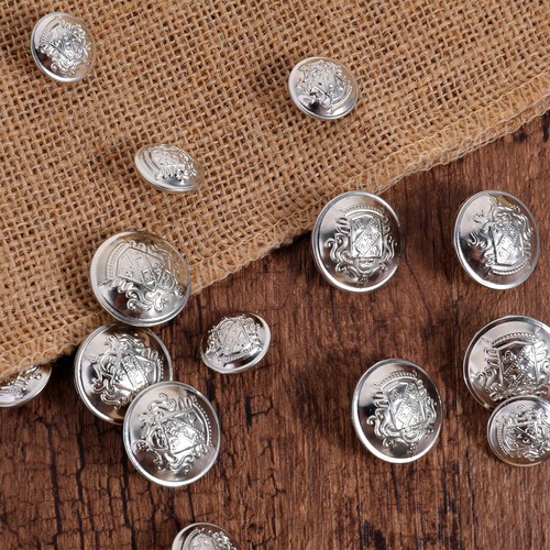 16 PCS Metal Blazer Button Set, 2 Sizes Silver Buttons for Blazers ...