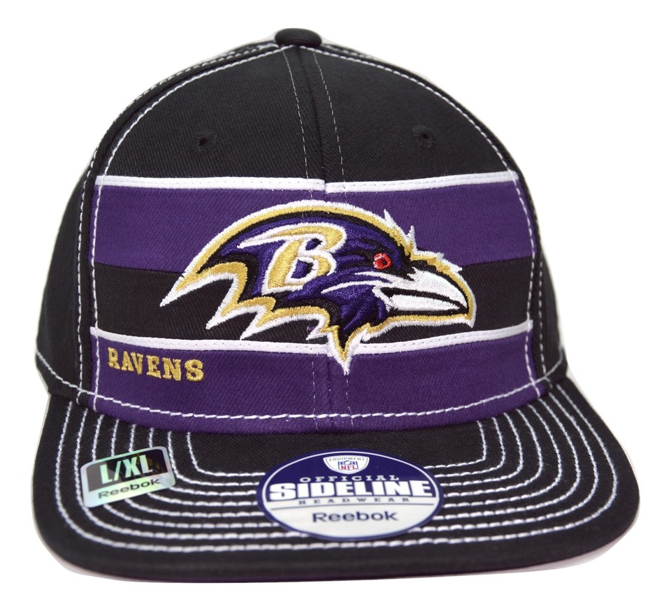 Baltimore Ravens Reebok NFL Football Scrimmage Stretch Fit Flat Bill ...