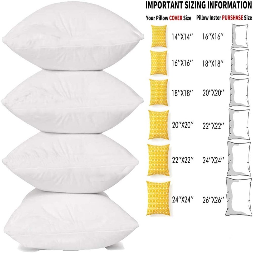 Cushion inners Square Plump Sofa Insert pads Bed pillows 14 " 16" 18 ...