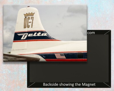 Delta DC-7 Aircraft Tail Logo Handmade 3.25" x 2.25" Fridge Magnet ...
