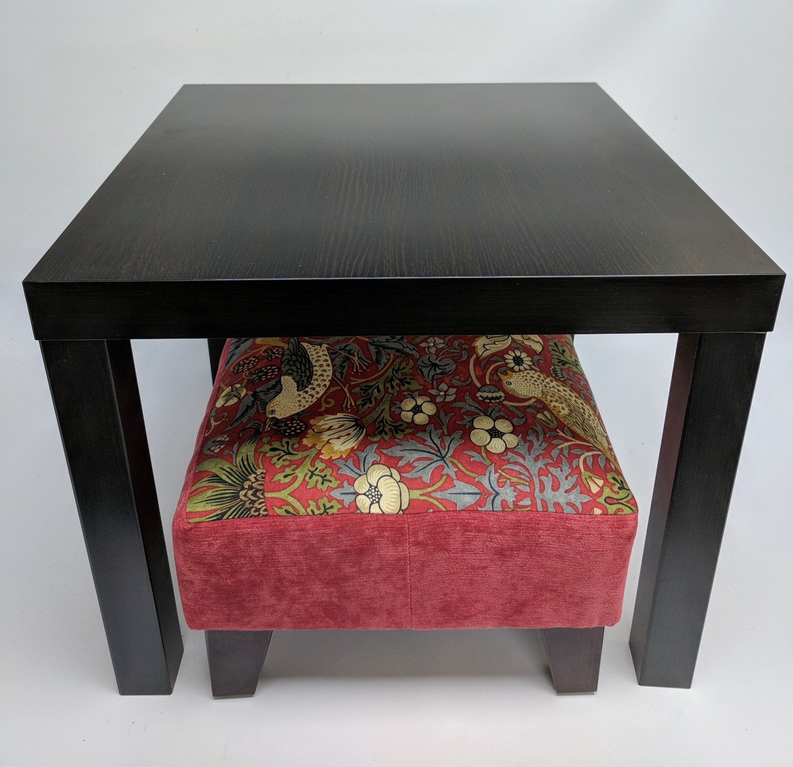 Footstool pouffe Stool Genuine William Morris & co Red Strawberry Thief ...