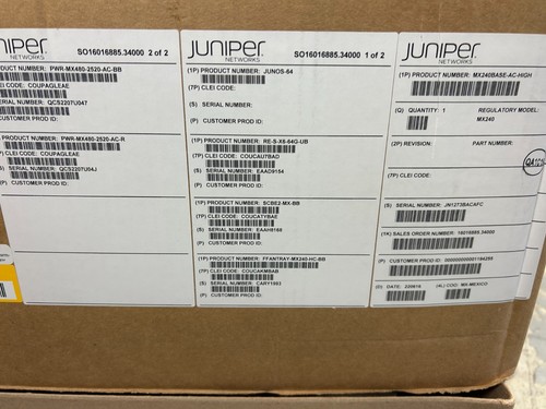 New! Juniper MX240 RE-S-X6-64G-UB SCBE2-MX-BB and Dual PWR-MX480-2520 ...