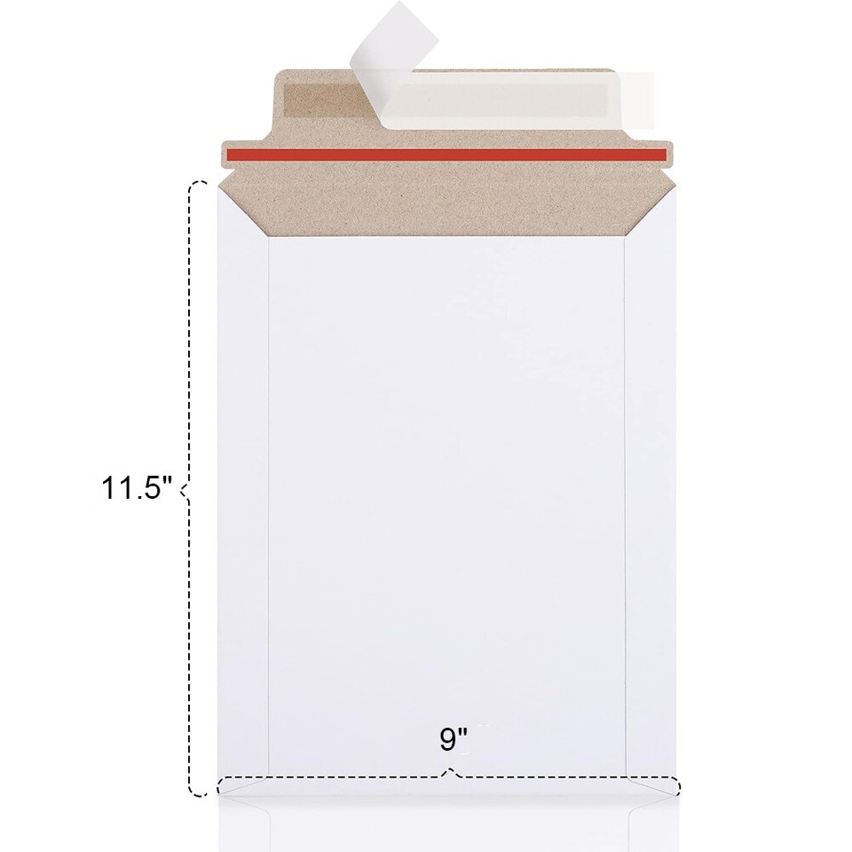 100-1000 Flat Photo Mailer Document Envelopes Cardboard Self Seal 9"x11 ...