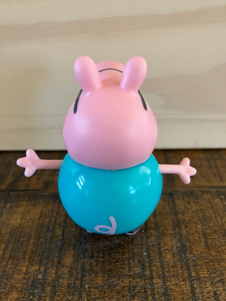 Peppa Pig Daddy Pig Toy Figure Classic Teal Outfit Father Dad 3" | eBay