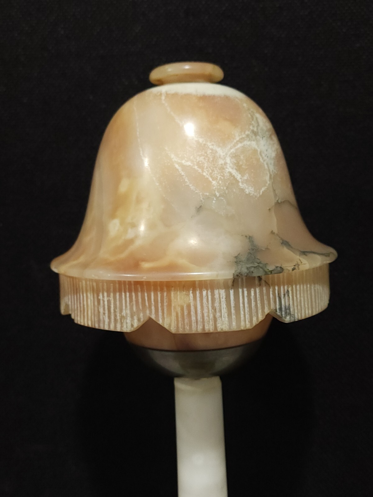 Old Carved Alabaster and Marble Dogs Playing Lamp with Shade | eBay