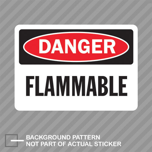 Danger Flammable Sticker Decal Vinyl cabinet shelf safety fire flame ...