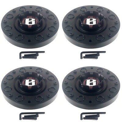 Ballistic Off Road Matte Black Wheel Rim Center Cap CAP TS-H8 (4 CAPS ...