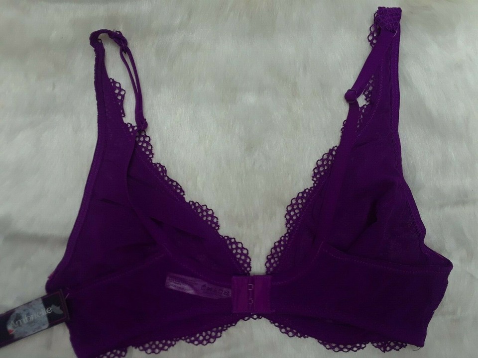 AMBRIELLE Wireless LACE Bralette ~ Very Purple [CHOOSE YOUR SIZE] *New ...
