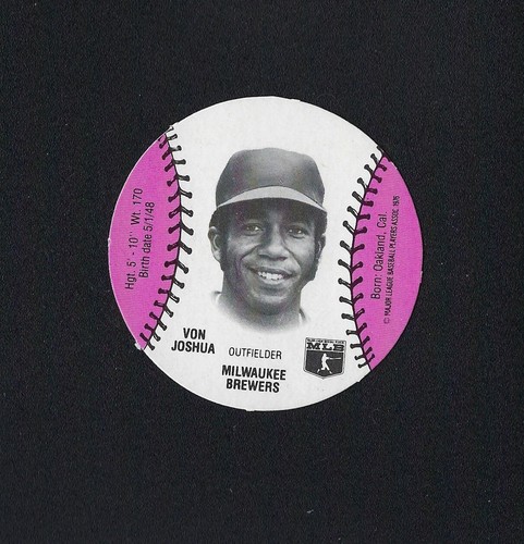 1977 MSA Burger Chef Discs VON JOSHUA Milwaukee Brewers | eBay