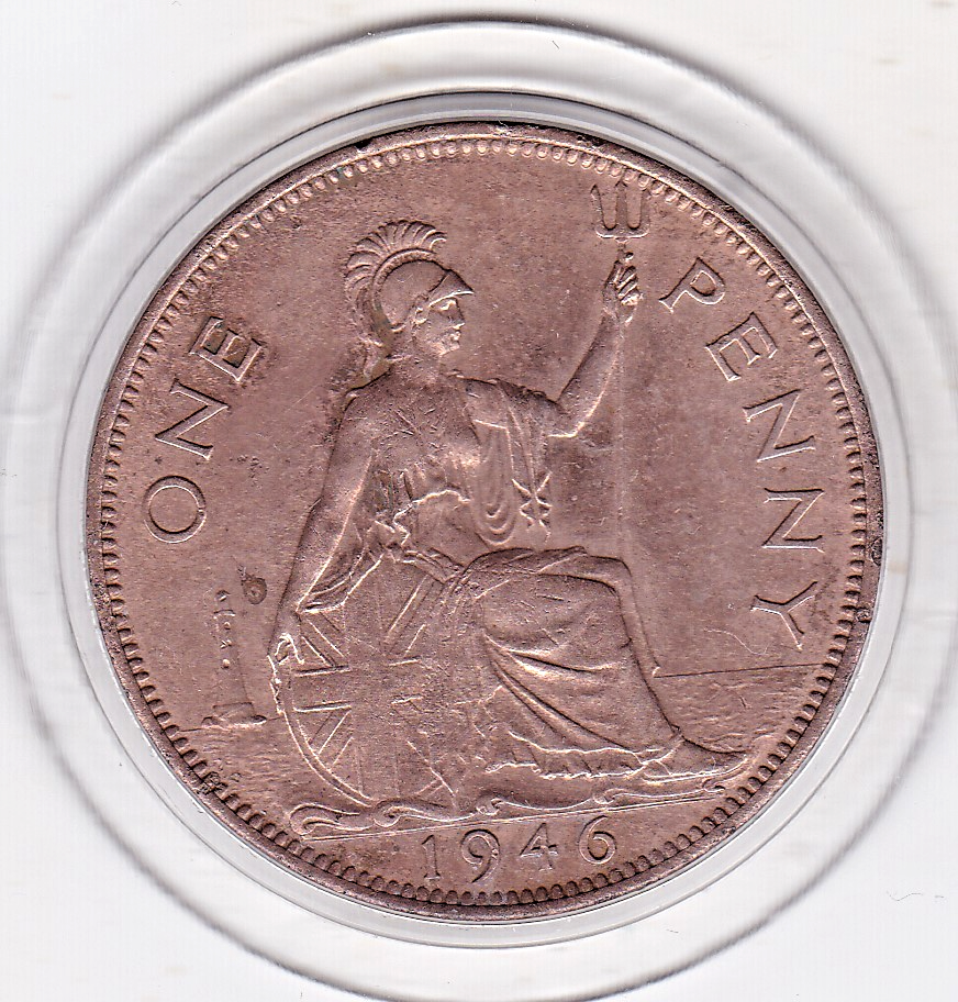 Sharp 1946 One Penny (1d) Bronze Coin, King George 6th | eBay