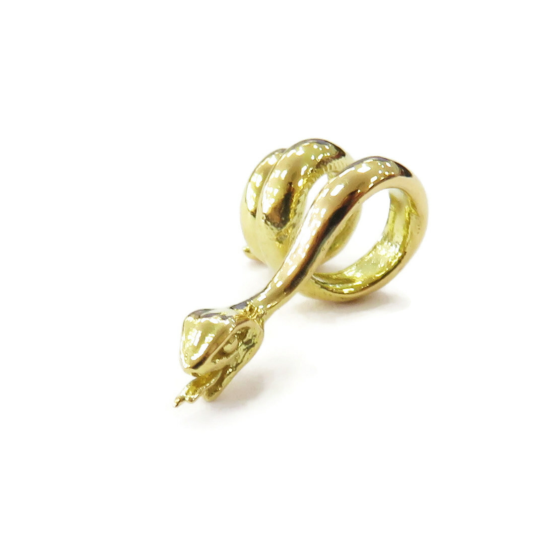 18K Yellow Gold Snake Charm Pendant Necklace ~ 1.6g | eBay