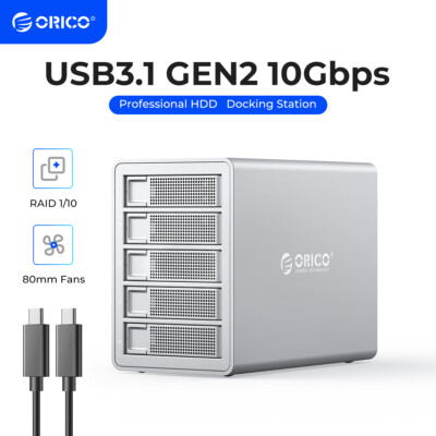 ORICO 4/5 Bay Hard Drive Enclosure Type C 10Gbps 2.5/3.5 HDD SSD ...