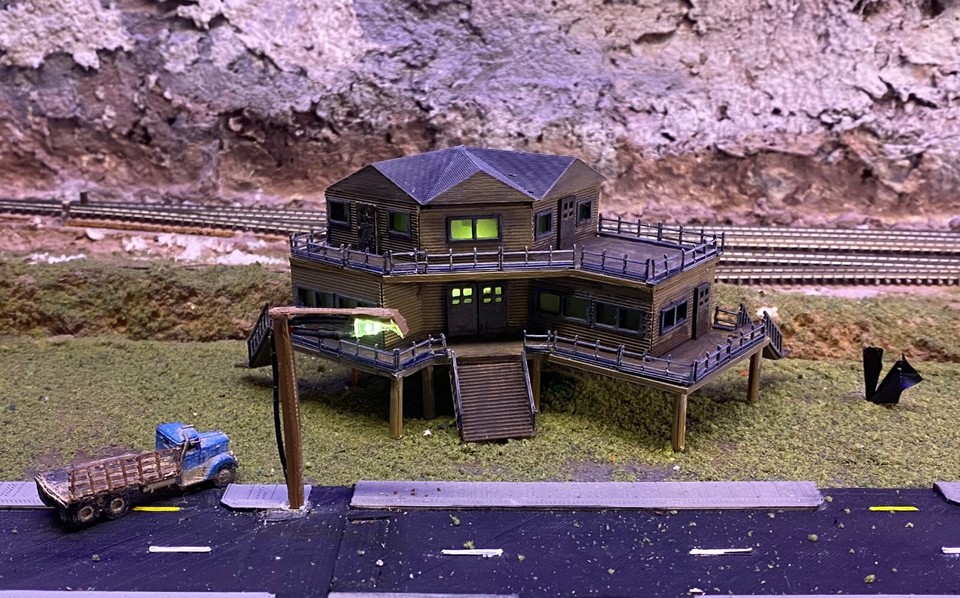 Assembled Scale Model River Rafting Outpost T, Z, N, HO, S, & O Scales ...