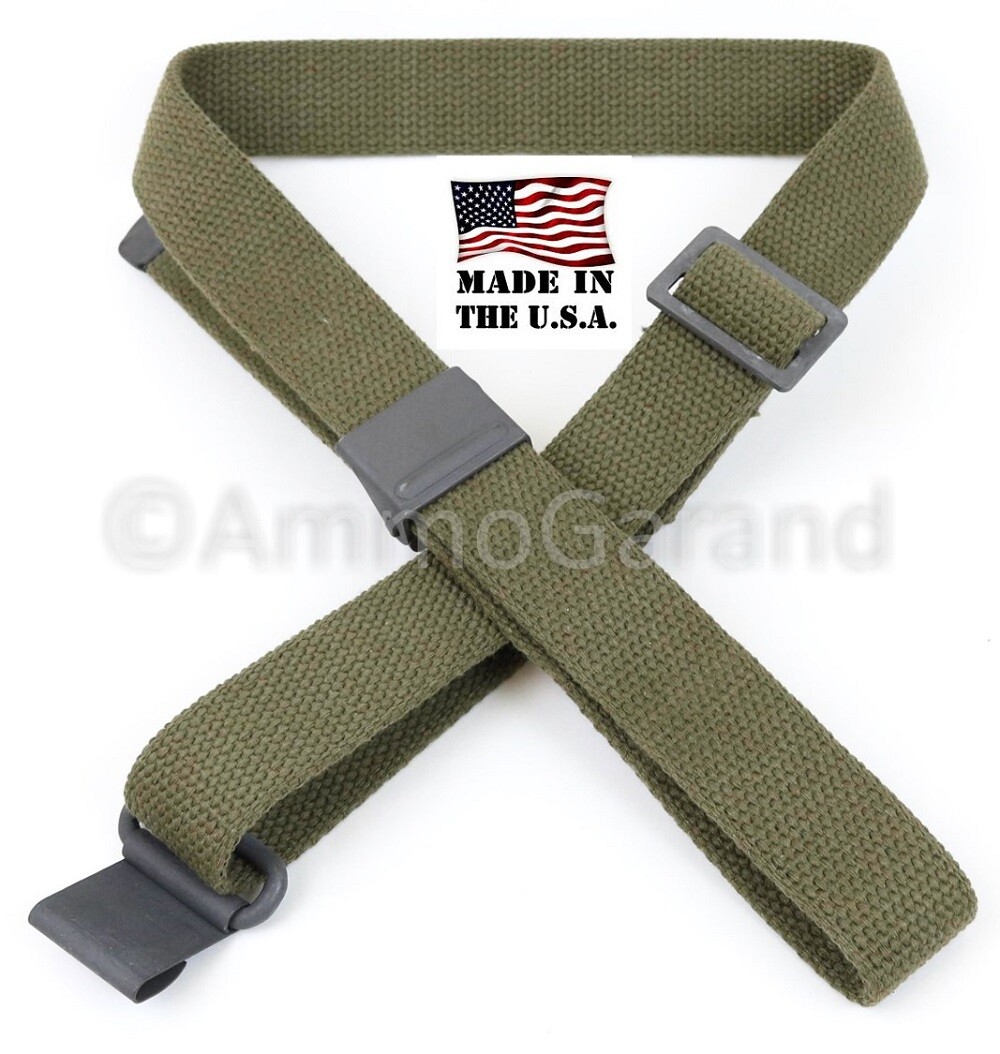 M1 Garand Web Rifle Sling OD Green Cotton GI SPEC US Made! AmmoGarand ...