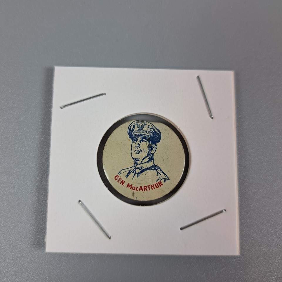Vintage Gen. MacArthur Metal Button Fold Over Lapel Pin 7/8" | eBay