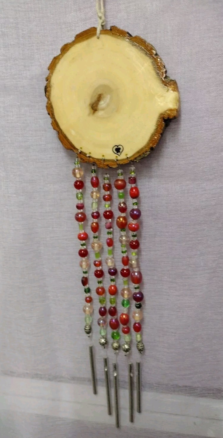 Wind Chimes Soft Chime Glass Beads Hand painted Artisan L&B | eBay