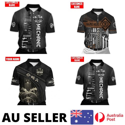 Mechanic Shirt Custom Name Customised Printed Polo Shirt Summer - AU ...